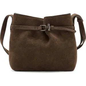 Mango Suede Buckle Shoulder Bag