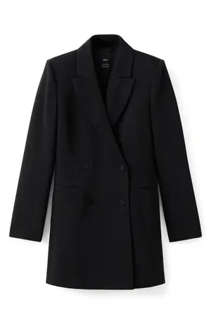 Mango Double-breasted Long Blazer