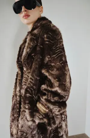 Mango Textured Faux Fur Coat