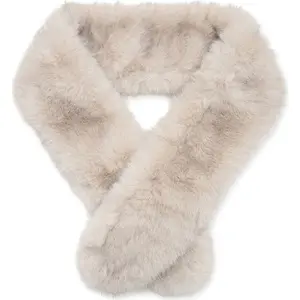 Mango Faux Fur Shawl Scarf - Beige