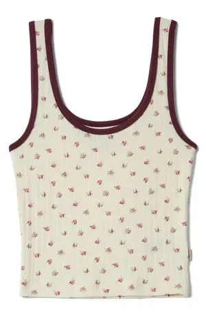 Brixton Off Duty Tank - Floral Pointelle