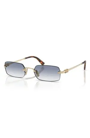 Miu Miu 52mm Rectangular Sunglasses - Pale Gold/clear/light Blue