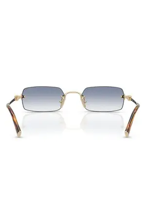 Miu Miu 52mm Rectangular Sunglasses - Pale Gold/clear/light Blue