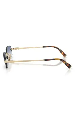 Miu Miu 52mm Rectangular Sunglasses - Pale Gold/clear/light Blue
