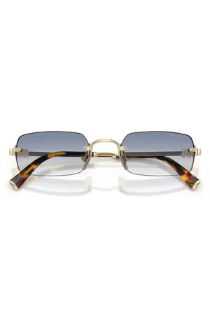 Miu Miu 52mm Rectangular Sunglasses - Pale Gold/clear/light Blue