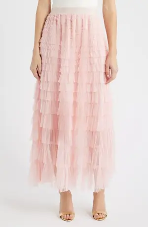 CIEBON Mesh Ruffle Skirt