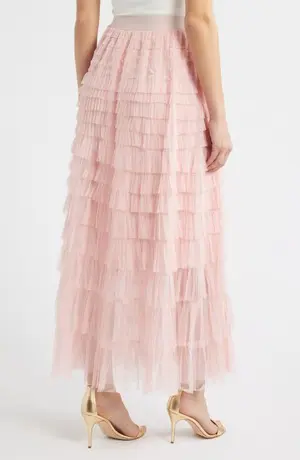 CIEBON Mesh Ruffle Skirt