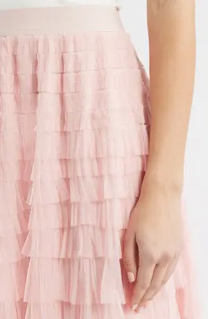 CIEBON Mesh Ruffle Skirt