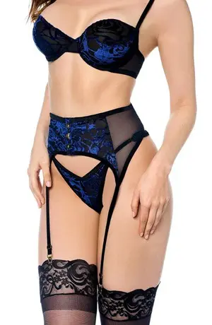 MAPALE Satin & Burnout Velvet Underwire Bra