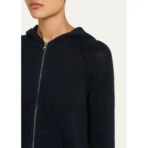 Still Here Hooded Zip-up Cotton Sweater