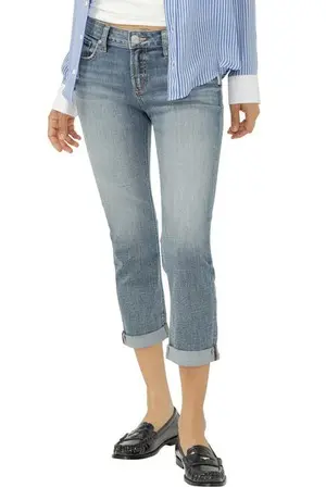 SILVER JEANS CO. Elyse Slim Capri Jeans - Palm