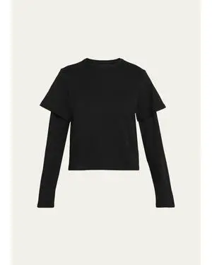 Still Here 2tee Layered Long-sleeve T-shirt - Black