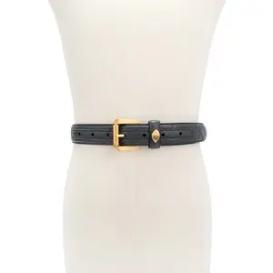 Kurt Geiger Quilted Kensington Leather Belt - Grey