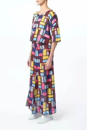 Gabriela Hearst Selma Patchwork Embroidered Maxi Skirt
