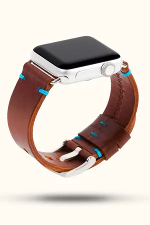 BLUEBONNET Italian Leather Apple Watch Band - Bordeaux Brown