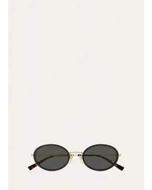 Gucci Emblem 52mm Oval Sunglasses - Grey