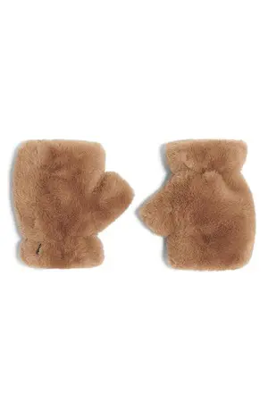 Apparis Ariel Faux Fur Fingerless Gloves Camel