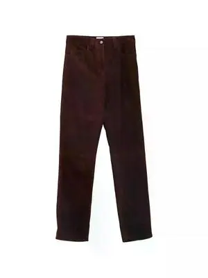 Khaite Straight Suede Trousers