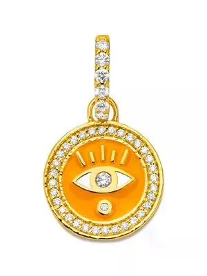 BUDDHA MAMA Diamond And Enamel Evil Eye Pendant - Gold