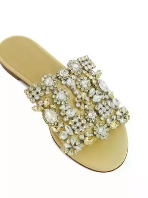 Rabanne Crystal-embellished Flat Sandals - Neutrals