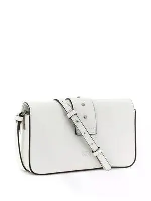 Pinko Studs Buckle Leather Shoulder Bag