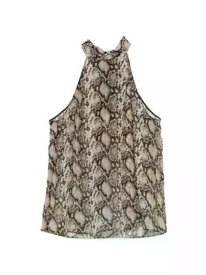 NILI LOTAN Snake-pattern Halter-neck Top