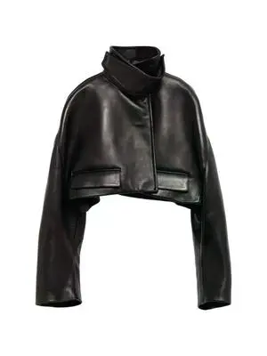 Khaite Cropped Leather Jacket
