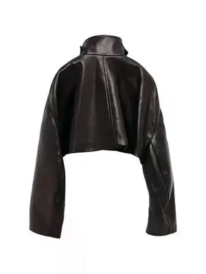 Khaite Cropped Leather Jacket