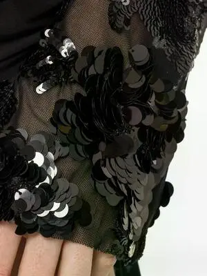 NISSA Sequinned Tulle Maxi Dress
