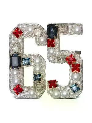 Thom Browne Number Motif Brooch - Silver