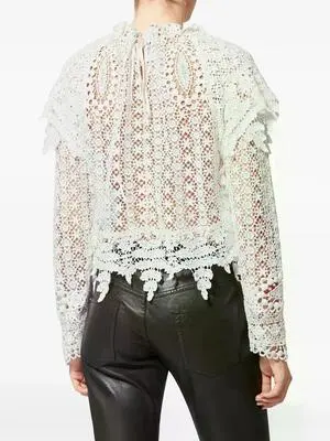 Isabel Marant Hyliana Ruffled Lace Top - White