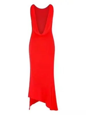 Andamane Carmen Open-back Midi Dress - Red