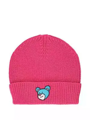 INBETWEENERS Ribbed Knitted Hat With Embroidered Logo - Pink