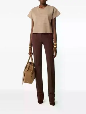 Elisabetta Franchi Lettering-patch T-shirt - Neutrals