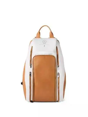 Brunello Cucinelli Zip Leather Backpack - White