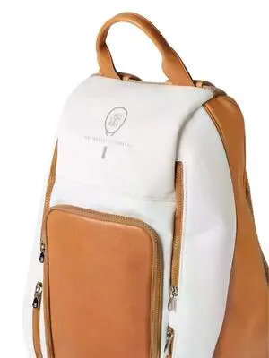 Brunello Cucinelli Zip Leather Backpack - White