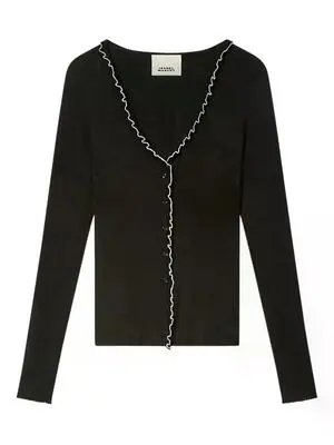 Isabel Marant Étoile Izae Ruffled Trim Cardigan - Black