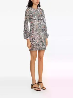 OLYMPIAH Arabesco Patterned Long-sleeve Mini Dress