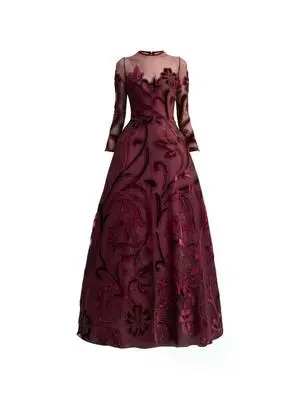 GEMY MAALOUF Embroidered Gown - Red