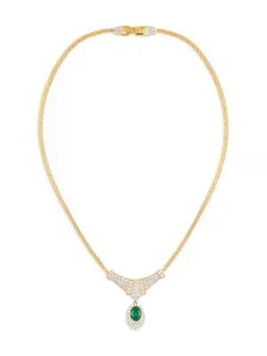 SUSAN CAPLAN 1980s Attwood & Sawyer Emerald Necklace - Gold