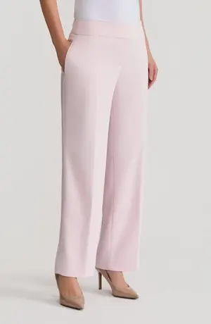 KASPER Flat Front Wide Leg Trousers
