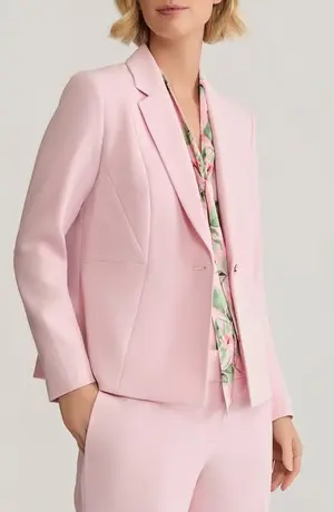 KASPER Princess Seam Crepe Blazer - Tutu Pink