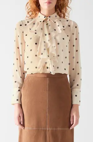 LK BENNETT Hester Printed Georgette Shirt