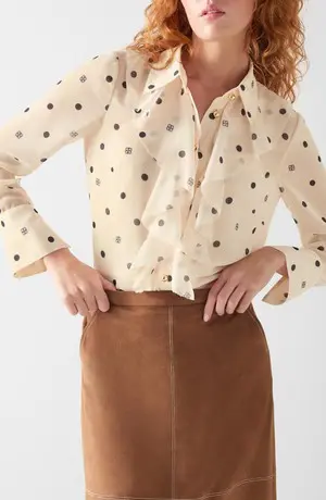 LK BENNETT Hester Printed Georgette Shirt