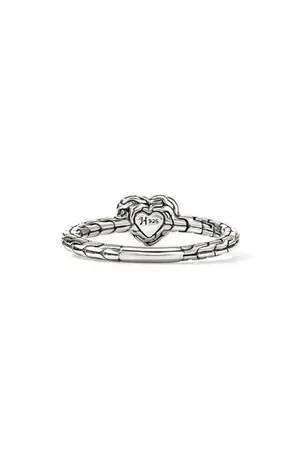 John Hardy Diamond Pavé Heart Ring - Silver