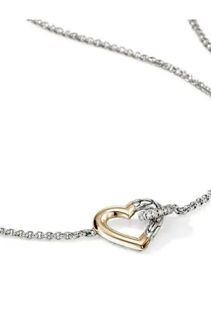 John Hardy Essentials Heart Linked Necklace - Silver