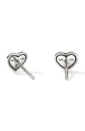 John Hardy Essentials Heart Stud Earrings - Silver