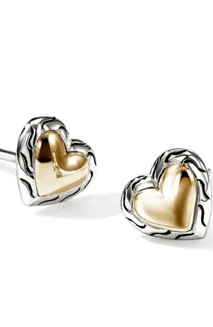 John Hardy Essentials Heart Stud Earrings - Silver