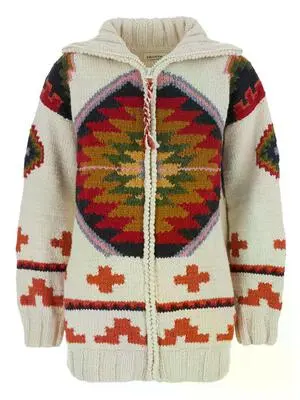 FRANTIC Geometric-motif Cardigan - Neutrals