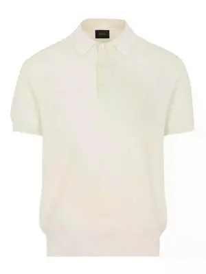Brioni Weaving Short-sleeve Polo Shirt - Neutrals